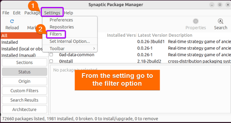 The Synaptic Package Manager in Linux [A Complete Guide] - LinuxSimply